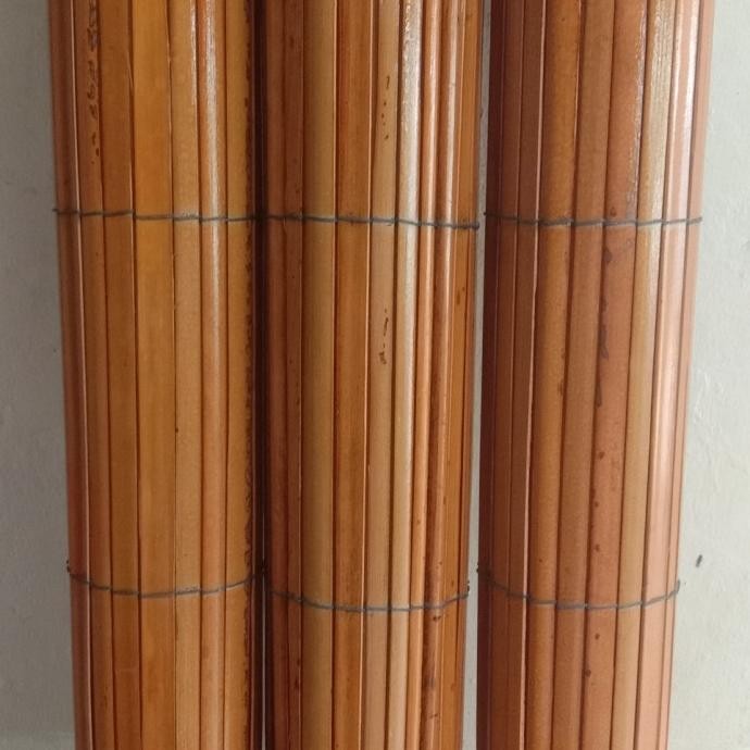 Jual tiray krey bambu sawit tirai krei outdoor ukuran 2x2m plus kerekan JS01 | Shopee Indonesia