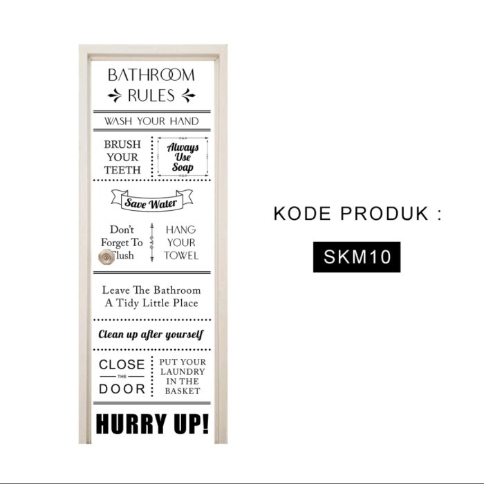 Jual Ready STICKER PINTU KAMAR MANDI MONOKROM MINIMALIS STIKER PINTU ...