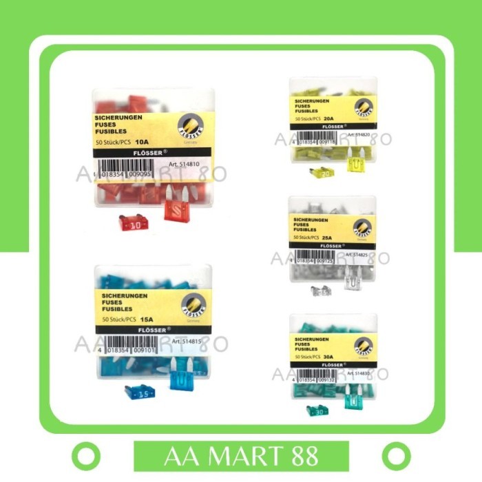 Jual :::::::] sekring mini / fuse mini merk flosser campur isi 10pc ...