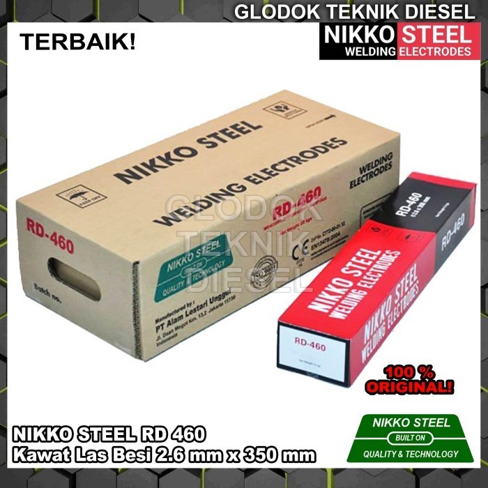Jual Kawat Las Besi NIKKO STEEL RD 460 2.6 x 350 mm 5 KG 100% ORI | Shopee Indonesia