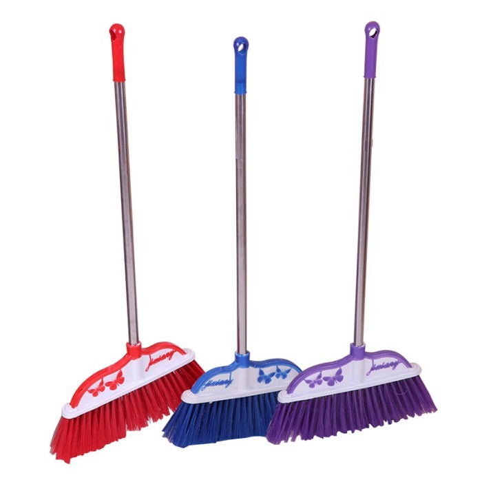 Jual Sapu Lantai Nylon Plastik Gagang Stainless Sapu Injuk Warna Warni ...