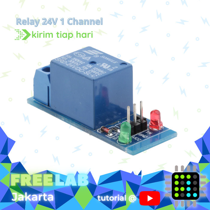 Jual Relay 24V 1 Channel u/ ARDUINΟ Active Low In 24V Out 250VAC 30VDC 10A | Shopee Indonesia