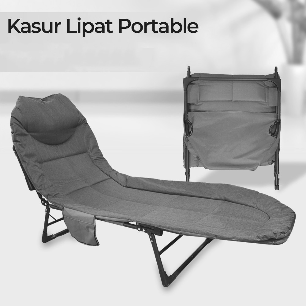 Jual Gravity Kasur Lipat Portable Folding Escort Bed - ALL-70 - Gray ...