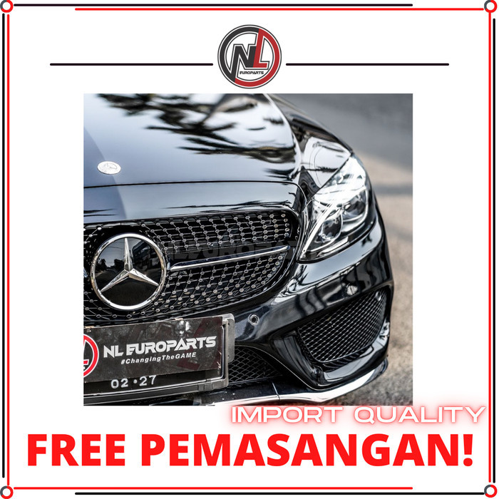 Jual GRILL DIAMOND MERCEDES BENZ MERCY W205 SILVER C200 W205 BLACK ...