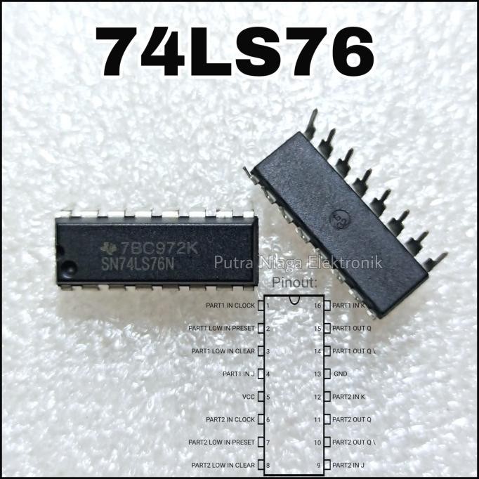 Jual ic TTL 7476 74LS76 Dip 16p HD74LS76AP SN74LS76N putr4n Murah ...