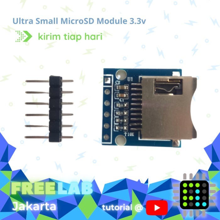 Jual Ultra Small MicroSD Card Reader Writer Micro SD TF Module SPI Arduino | Shopee Indonesia