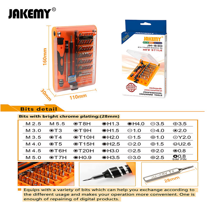 Jual Jakemy 45 In 1 Computer Repair Tool Kit - Jm-8130 | Shopee Indonesia