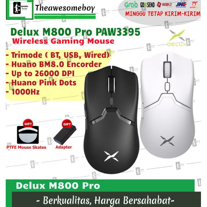 Jual BEBAS ONGKIR - Delux M800 Gaming Mouse 2.4G Wireless / Wired RGB ...