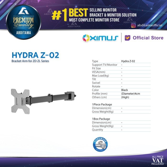 Jual Bracket Arm for ZD ZL Series OXIMUS HYDRA Z02 ARM | Shopee Indonesia