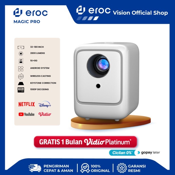 Jual EROC Proyektor Full HD Decoding 2800 Lumens Android IOS - MAGIC ...