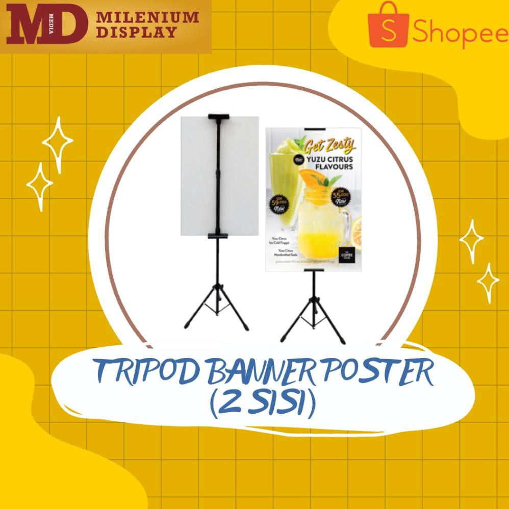 Jual READYYY>> TRIPOD BANNER POSTER (2 SISI) | Shopee Indonesia