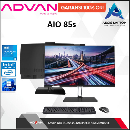 Jual Advan PC AIO | PC Desktop All In One Core i5 1240P 8GB 512GB w11 23" fhd - Windows 11 home ...