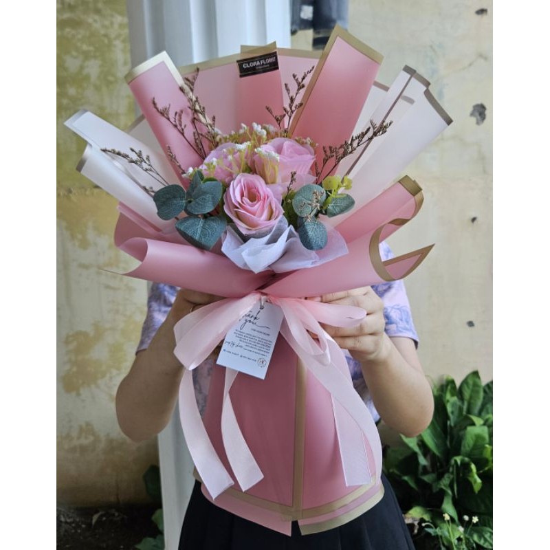 Jual Buket Mawar Rose Dry Flower Bouquet Bunga Kering & Boneka Hadiah ...