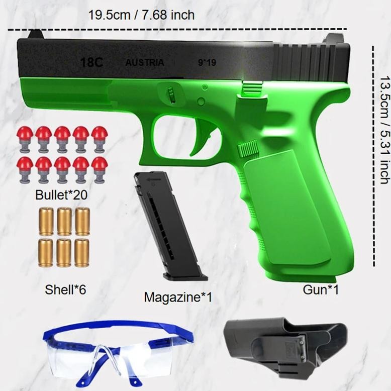 Jual M1911 GLOCK AUTOMATIC SHELL EJECTION SOFT BULLET TOY GUN G18 AIRSOFT PISTOL ARMAS CHILDREN ...