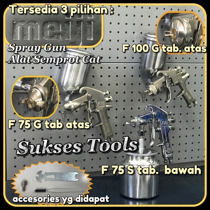 Jual Alat Semprot Cat Spray Gun Non / Meiji F 75 F 100 G atas - F75 S ...