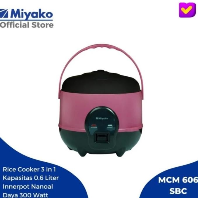 Jual MIYAKO : MAGIC COM RICE COOKER 3 in 1 0,6 LITER MCM 606 SBC NANOAL ...