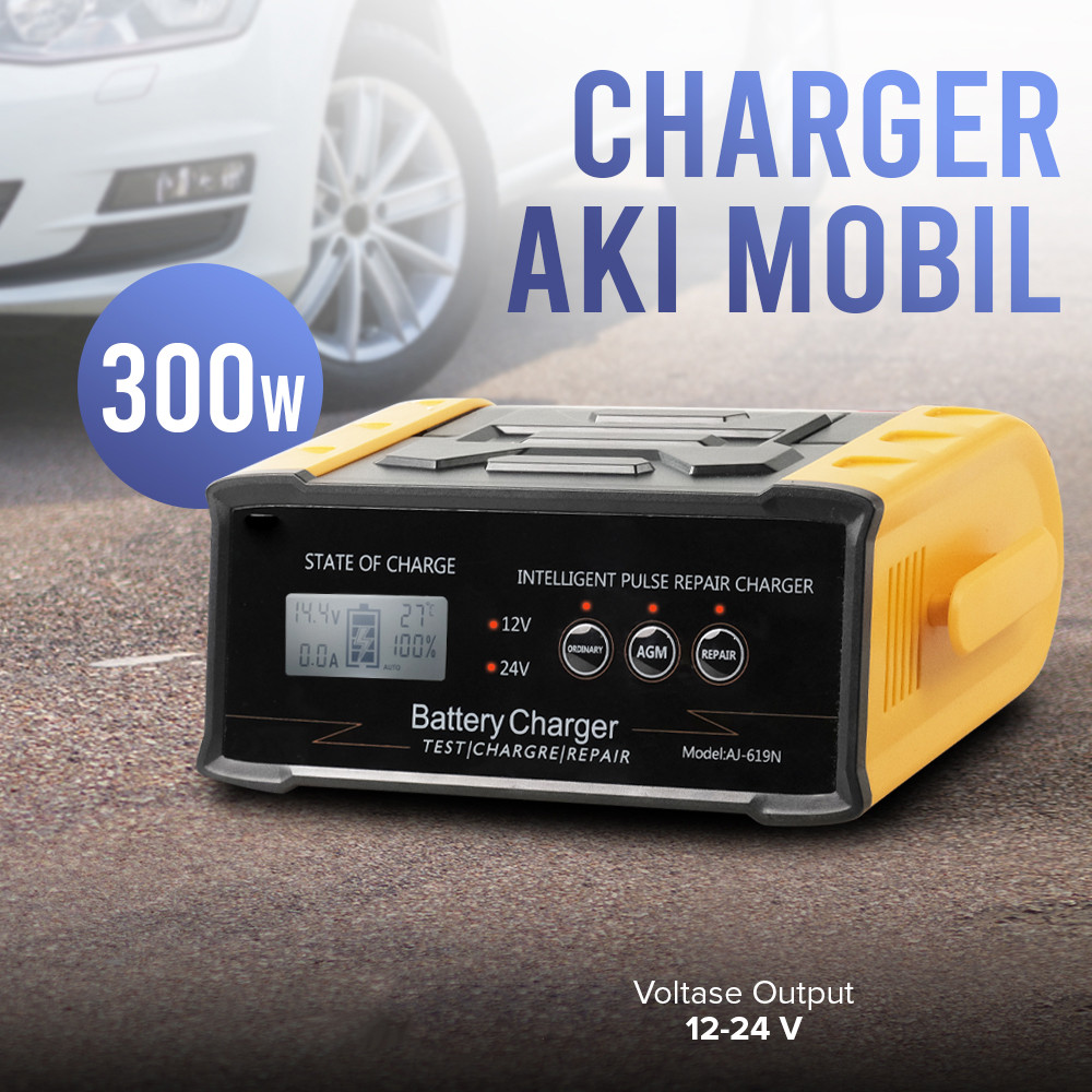 Jual Aki Mobil Lead Acid Intelligent Repair Charger 300W 12-24V - AJ ...