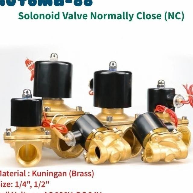 Jual SELENOID VALVE NORMALLY CLOSE 2 WAY 1/4 1/2 INCH COIL DC 24V AC ...