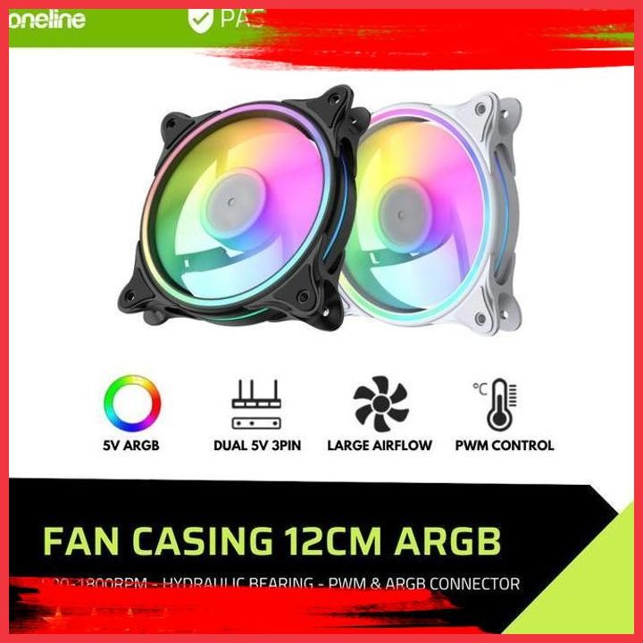 Jual (ONEL) FAN CASING 12CM ARGB DUAL RING | SOCKET PWM | KIPAS CASING ...