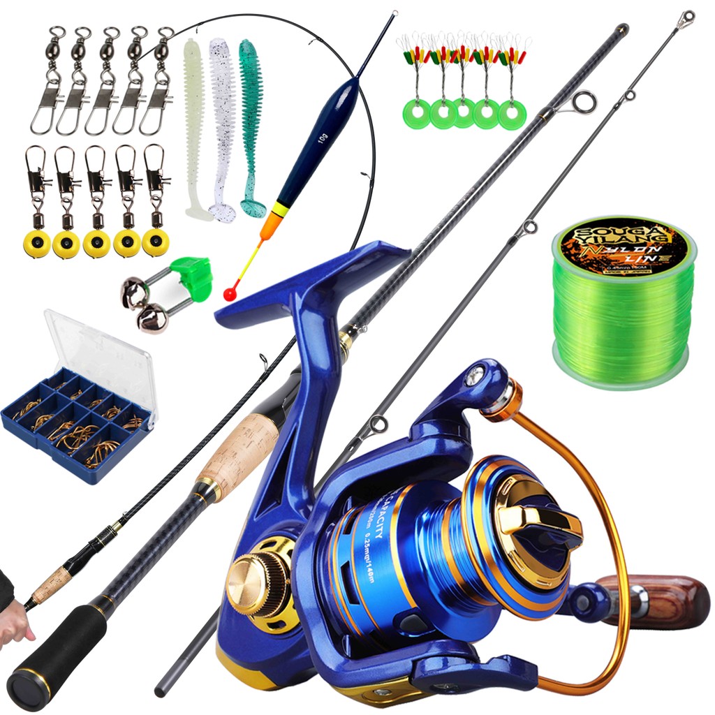 Jual Joran Pancing Set Spinning Fishing Rod 1.8m 2 Section Carbon Fiber ...