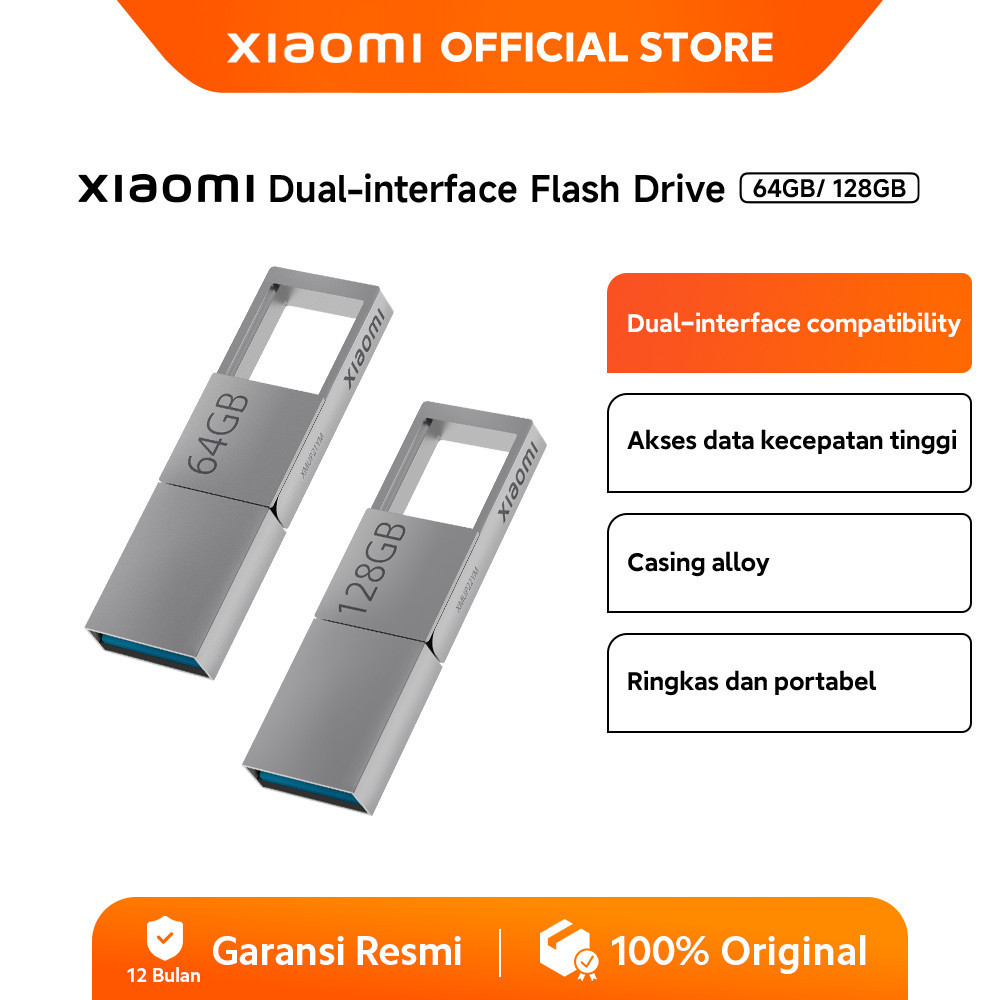 Jual Xiaomi Dual-interface Flash Drive (64GB) (128GB) | Dual-interface ...