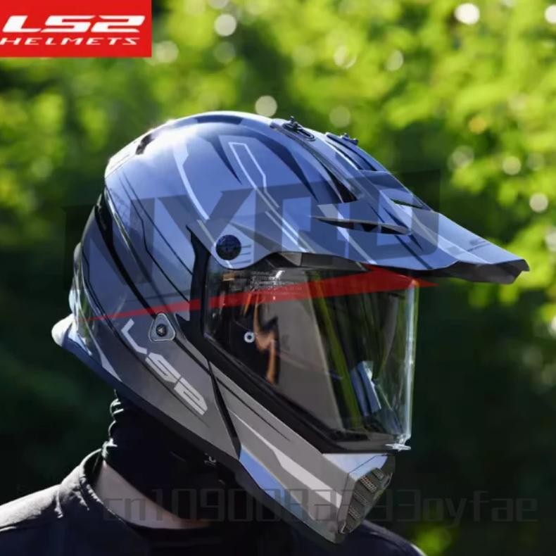 Jual ls2 mx436 pioneer evo motocross helmet ls2 double lens motorcycle ...