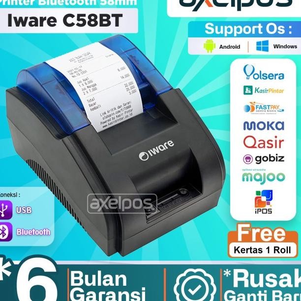 Jual Printer Bluetooth Thermal Kasir 58Mm Iware C58Bt | Shopee Indonesia