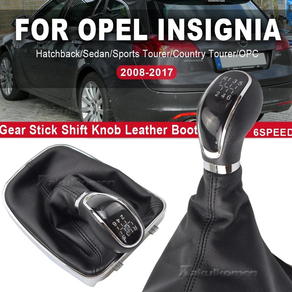 Jual new 6 speed car manual shift gear knob leather boot for opel ...