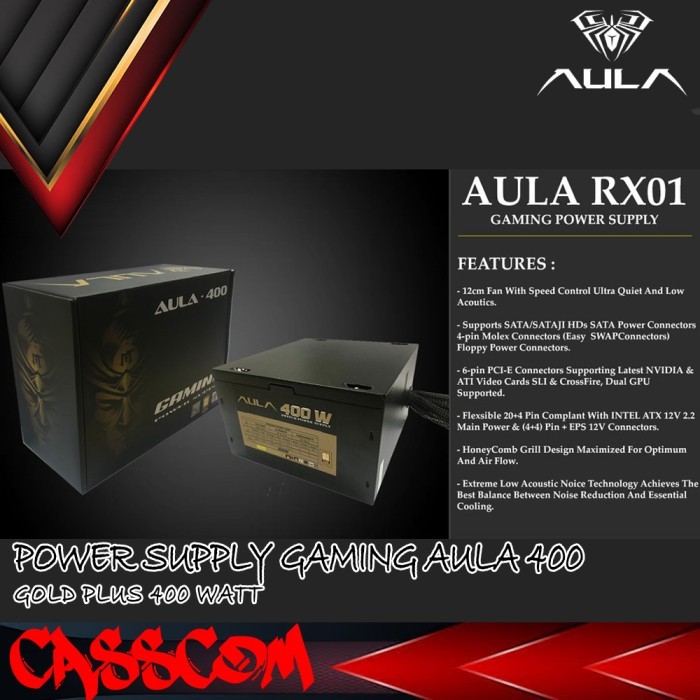 Jual POWER SUPPLY GAMING AULA 400 GOLD PLUS 400 WATT | Shopee Indonesia