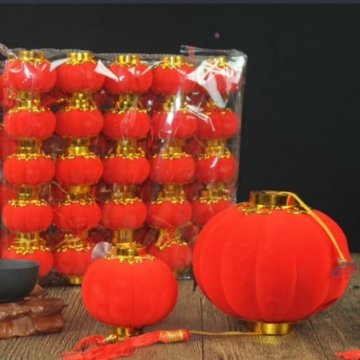 Jual LAMPION IMLEK BELUDRU KECIL BESAR DEKORASI HIASAN IMLEK LAMPION ...