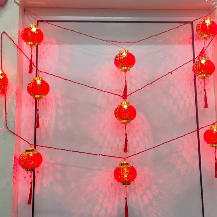 Jual LAMPION IMLEK LAMPU LED HIASAN TAHUN BARU CINA 5 METER ISI 12 PCS ...