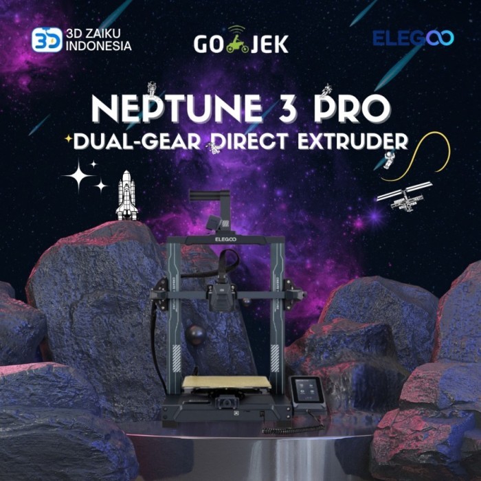 Jual Original ELEGOO Neptune 3 Pro Dual-Gear Direct Extruder 3D Printer ...