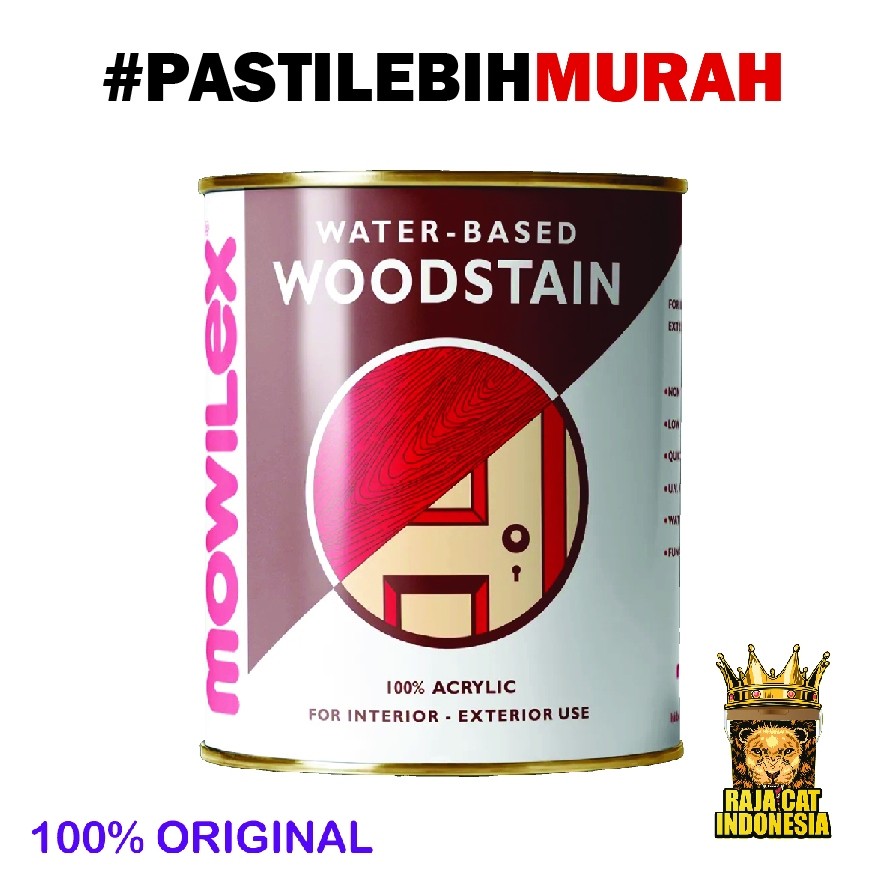 Jual Cat Plitur Kayu Water Based Mowilex Woodstain 1 Liter Kaleng ...