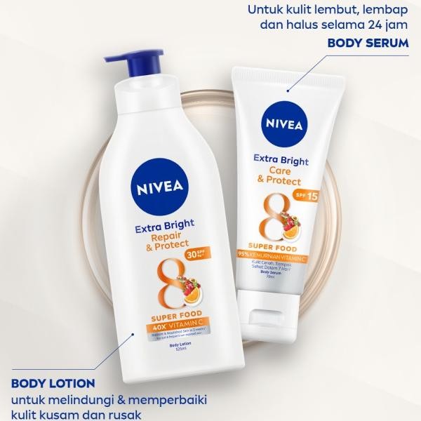 Jual Nivea Body Serum Extra Bright Care & Protect 180Ml X3 | Shopee Indonesia