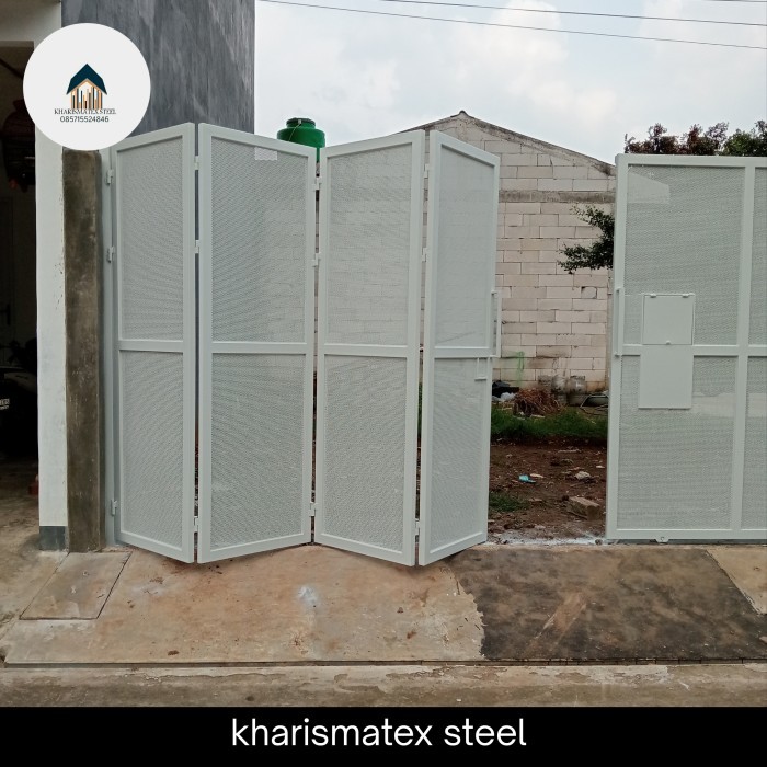 Jual pagar sliding pagar lipat plat perforated oneway | Shopee Indonesia