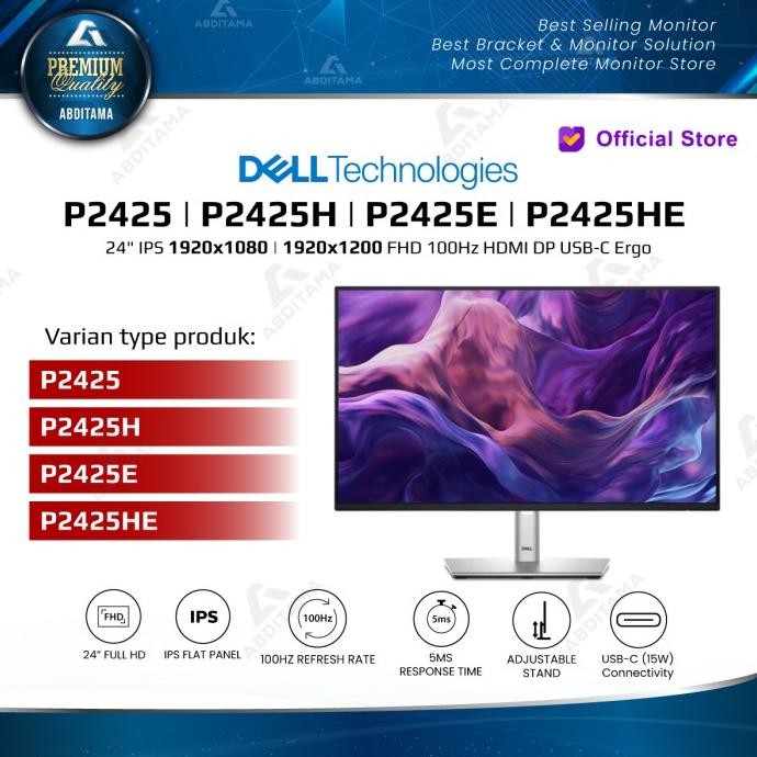 Jual Monitor Dell P2425 P2425H P2425E P2425He 24" Ips 1920X1080 ...