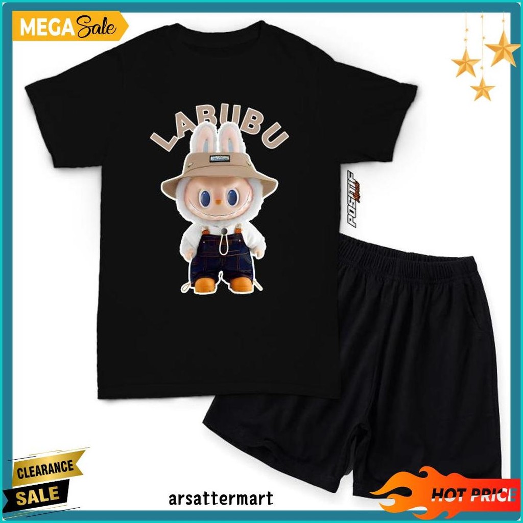 Jual Baju Kaos Anak Setelan Labubu Coklat Viral Laki Perempuan Positif ...