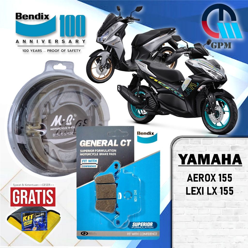 Jual Kampas rem AEROX 155, AEROX 150, LEXI 125, LEXI 155 Yamaha Bendix ...