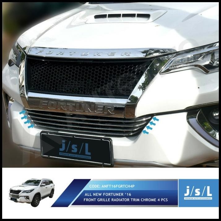 Jual DISKON ALL NEW FORTUNER FRONT GRILLE RADIATOR TRIM CHROME 4 PCS ...