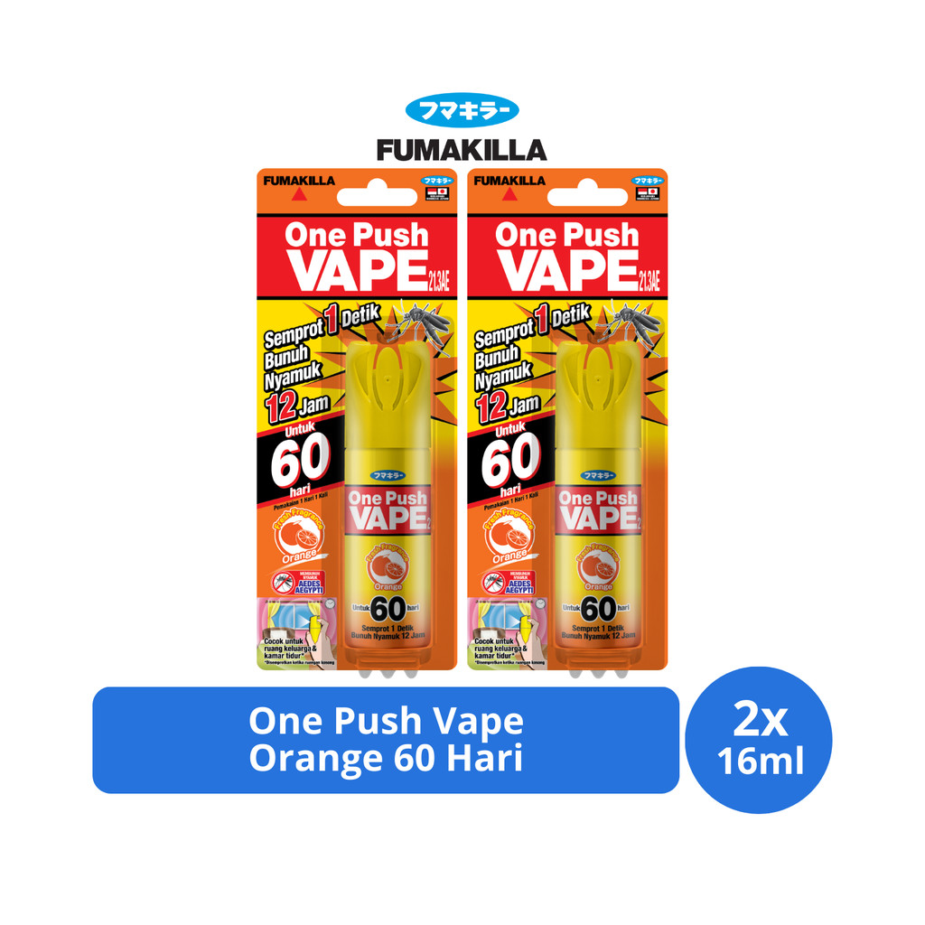Jual FUMAKILLA One Push Vape Orange 60 Hari 16ml x 2 pcs | Shopee Indonesia