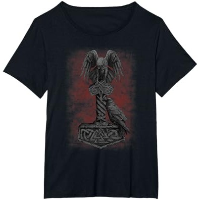Jual Kaos Viking Mitologi Nordik Mjolnir Thor Huginn & Muninn milik ...
