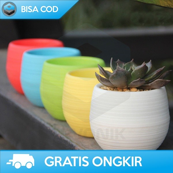 Jual POT BUNGA MINI BAHAN PLASTIK VAS BUNGA TANAMAN HIAS DESAIN ...