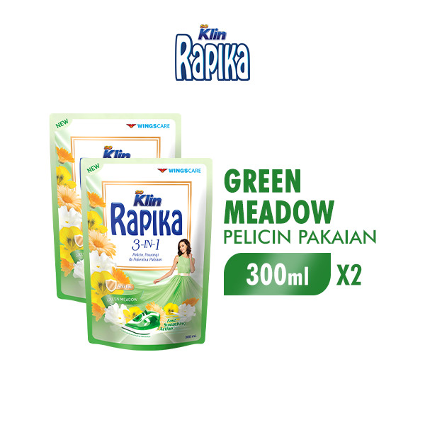 Jual Rapika Pewangi Pakaian Hijau Green Meadow Pouch 300 ml x2 | Shopee ...