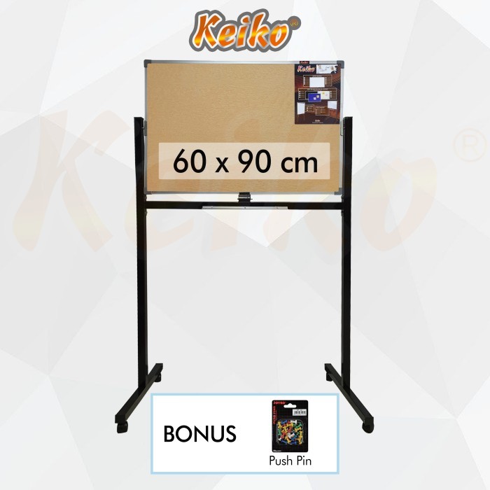 Jual Softboard Cork Pin Board / Papan Mading Standing Keiko 60 x 90 cm ...