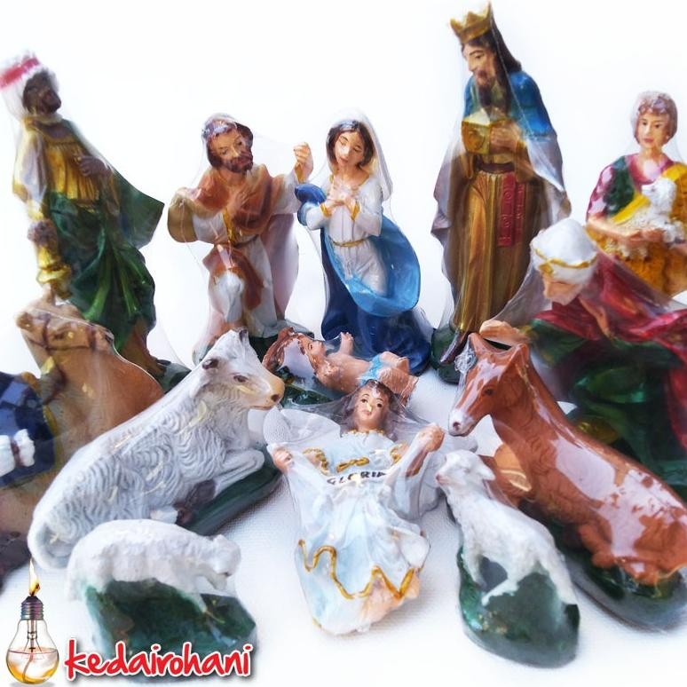 Jual Dem Set Patung Natal 16 Cm Keluarga Kudus Yesus Maria Yos Gembala ...