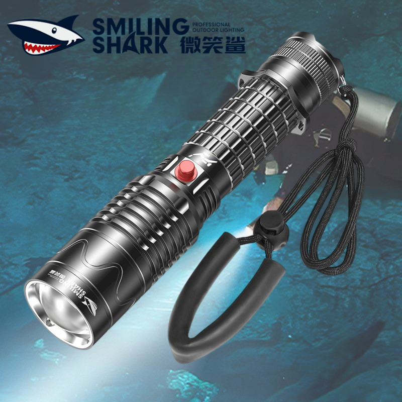Jual Smiling Shark SD7116 LED IPX88 Lampu Selam Skuba Senter Super ...