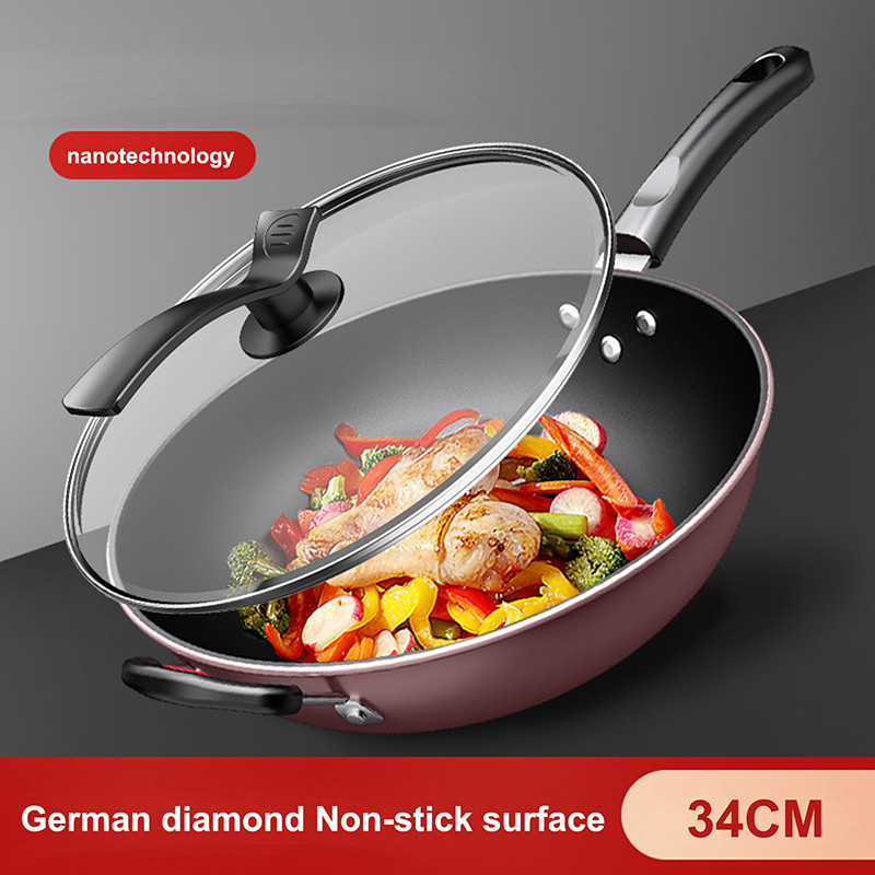 Jual ⭐Wajan Anti Lengket Wajan Dasar Datar untuk Kompor Gas Kompor Induksi Peralatan Masak Besi ...