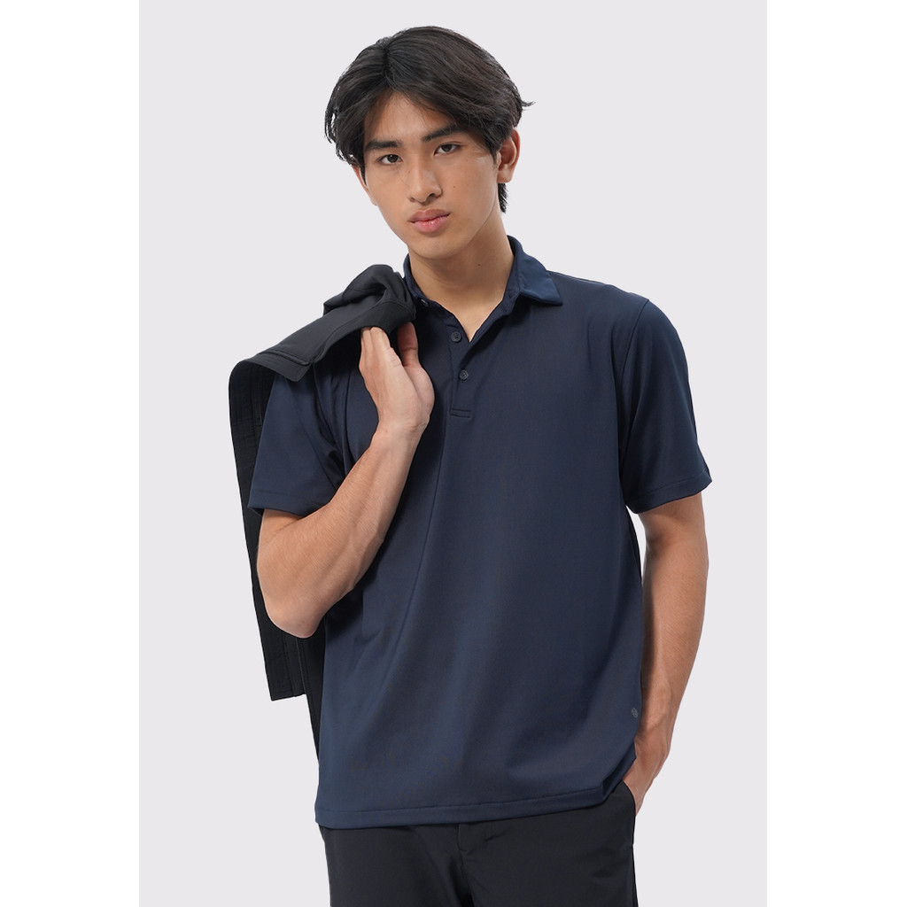 Jual Executive Short Sleeve Buttoned Polo Shirt Navy | Shopee Indonesia