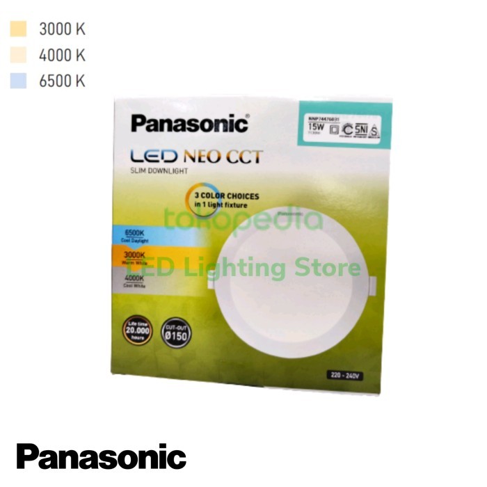 Jual PANASONIC Downlight LED NEO CCT Slim 15W 15 Watt NNP74476 (3 Warna ...