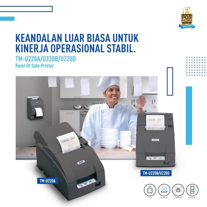 Jual Printer Epson Tmu 220 D Tm U220 D Tmu220D Tmu-220D Non Auto Cutter ...